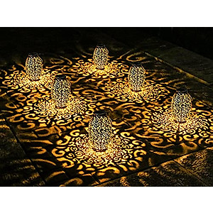 2 Pack Solar Lantern Garden Hanging Outdoor Solar Lights Table Lights for Patio Courtyard Porch Courtyard Pathway Decorative (2 Pack)