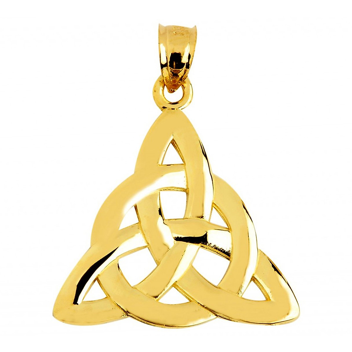 Fine 14k Yellow Gold Celtic Trinity Knot Charm Pendant