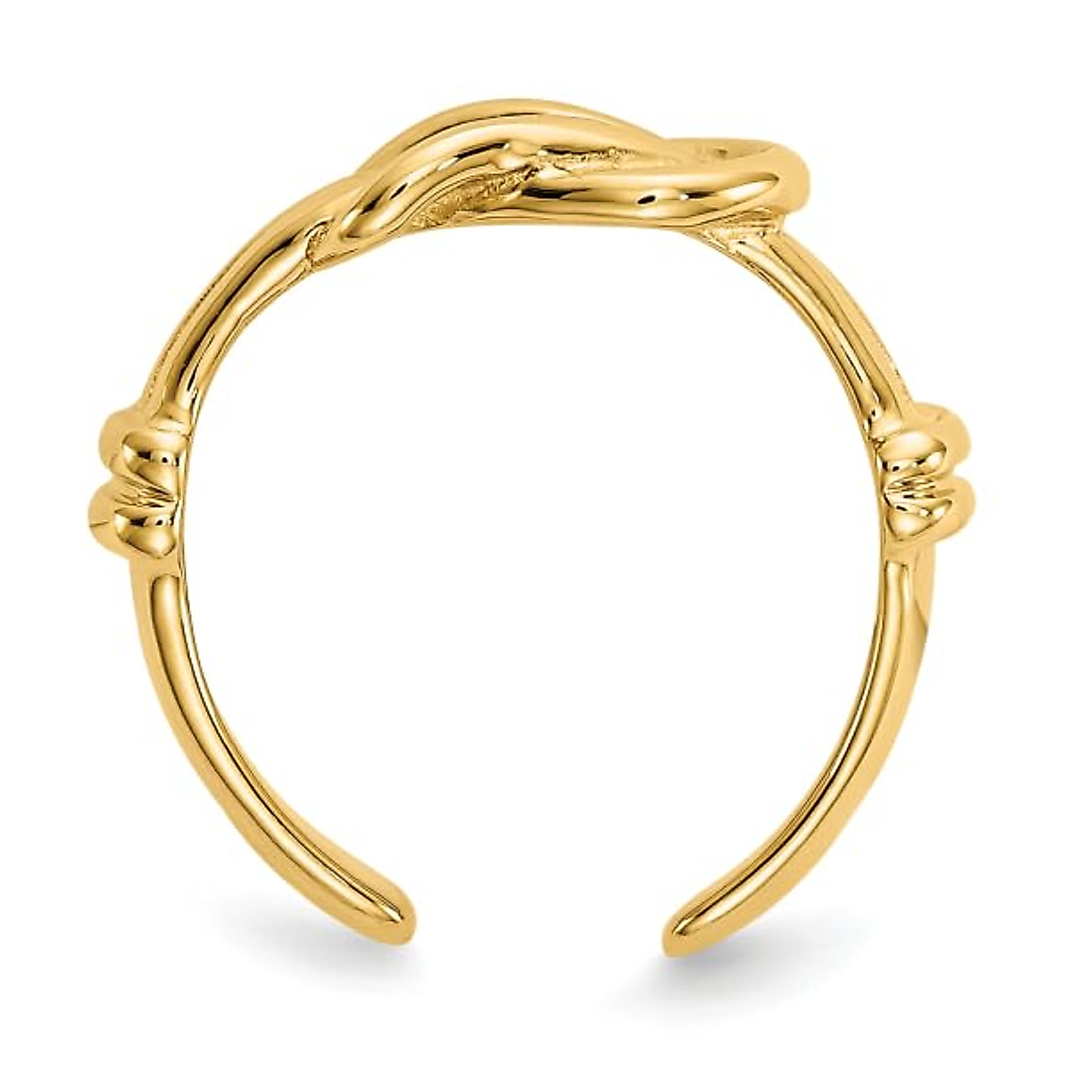 IceCarats 14K Yellow Gold Love Knot Adjustable Toe Ring Open Midi Band Summer Beach Jewelry