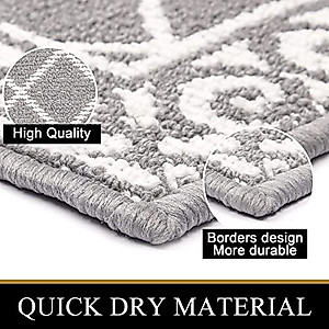 HEBE Kitchen Rug Sets 2 Piece with Runner Non Slip Kitchen Rugs and Mats Washable Kitchen Mats Set for Floor Indoor Doormat Runner Rugs for Kitchen Laundry Hallway Entryway