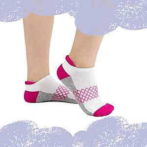 Comfoex 12 Pairs Girls Socks Ankle Athletic Socks 4-6 8-10 6-8 Years Old Socks Short Socks With Cushioned Sole