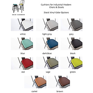 Rounded Back Chair Cushion: Fits Industrial/Modern/Farmhouse Type Chairs and Stools. Handmade in USA (Grey 4 Pack)