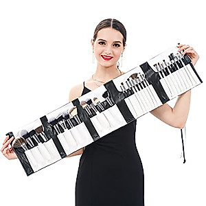 DUcare Professional Makeup Brushes Panda Series Makeup Brush Set Valentines Day Gifts 31Pcs Kabuki Foundation Blending Face Powder Blush Concealers Eye Shadows With Leather Case Organizer