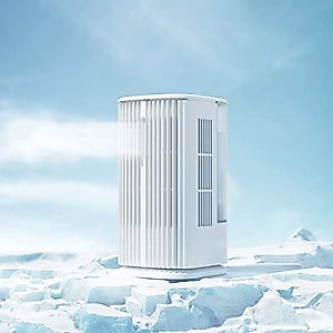JISULIFE Air Water Cooling Fan, Desk Air Conditioner Fan with 3 Speed Setting 3 Oscillation, Personal Air Cooler with 1.1L Water Tank, Evaporative Cooler & Humidifier for Home, Office, Sleep, Exercise