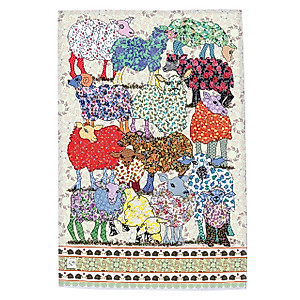 MollyMac | Sheep DISHTOWEL | Decorative Bar Towel | Soft Absorbent Dish Cloth | Kitchen Decor | Gift for Dinner Party Birthday New Home | Made in UK | 28”x18” 100% Cotton Tea Towel