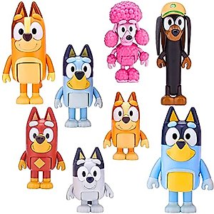 Wise Friends Wolfs Family Toys Playset of 8 PCS, Wolves Action Figures Family and Friends: Articulated Toy Set; Bingo, Bandit (Dad), Chilli (Mum), Coco, Snickers, Rusty and Muffin Official Collectabl