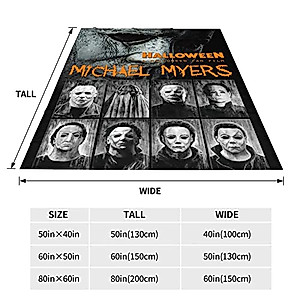 GIMCJOK Custom Michael Halloween Myers Throw Blanket, Plush Fuzzy Halloween Blankets and Throws for Sofa, Wrinkle-Resistant Air Conditioned Blanket 50"x60"