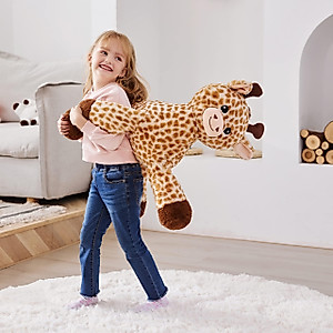 IKASA Large Giraffe Stuffed Animal Plush Toys,Soft Toy 30" Giant Cute Huge Big Size Jumbo Kawaii Fluffy Plushy Fat Oversized Plushie,Gifts for Kids
