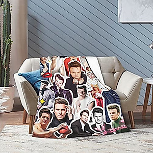 Blanket Jonathan Groff  Soft and Comfortable Warm Fleece Blanket for Sofa, Office Bed car Camp Couch Cozy Plush Throw Blankets Beach Blankets