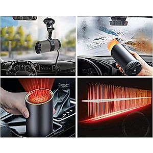 Car Heater, 12V 150W Portable Windshield Defogger and Defroster, 2 in1 Heating & Cooling Fast Heating Defrost Defogger with Plug in Cigarette Lighter for All Cars