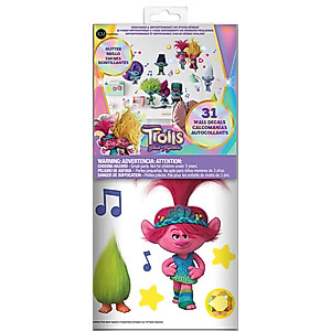 DreamWorks Trolls 3 Band Together with Glitter Wall Decal by RoomMates, RMK5435SCS