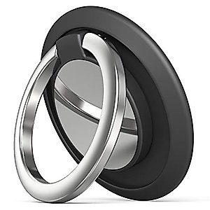 2 Pcs Phone Ring Holder Finger Kickstand, Cell Phone Ring Holder Finger Grip 360 Degree Rotation (Black)