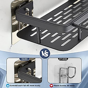 Shower Caddy Bathroom Shower Organizer, Adhesive Shower Caddy No Drilling Shower Storage,Shower Shelves for Inside Shower Rustproof Shower Rack Matte Black 2 Pack