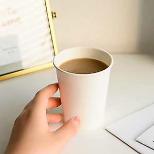 YEEHAW 12 oz 500 Pack Disposable Paper Coffee Cups, Bulk White Hot to Go Cups for Hot Coffee, Hot Liquid, Chocolate, Juice, Hot Beverage Drinkings, Ideal for Cafes, Bistros, Office and Family