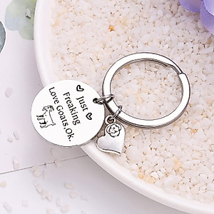 NOTHERS RSZOTW Goat Gift Goat Owner Gift Crazy Goat Lady Jewelry Goats Lover Keychain Goat Farmer Keychain Crazy Goat Lady Keychain Goat Owner Keychain Goat Keychain (Goats Lover Keyring)
