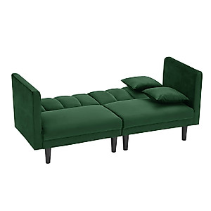 MWrouqfur 69" W Loveseat Sofa, Mid Century Modern Decor Love Seat Couches for Living Room, Button Tufted Upholstered Love Seats Furniture, Solid and Easy to Install Small Couch for Bedroom