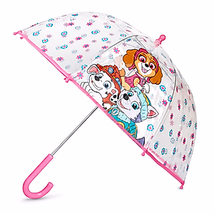 ABG Accessories ABG girls Kids Clear for Rain Girl's, Transparent with an Easy Grip Handle, Dome Windproof, Ag Bubble Umbrella, Paw Patrol, Age 3-10 US