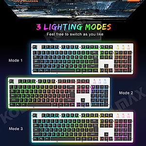 KOLMAX Gaming Keyboard with Rainbow LED Backlight