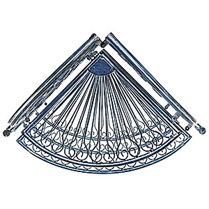 SAFAVIEH PAT5013C Outdoor Collection Abarrane Antique Blue Wrought Iron 4-Tier Corner Shelf