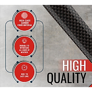 ICBEAMER 50 Cal Carbon Fiber Bullet Antenna Replacement [Color: Red], Universal Fit Truck Van Cars Made with 6061 Solid Aluminum & Anti Theft Anti Chip Design Universal Fit Good for AM/FM Radio