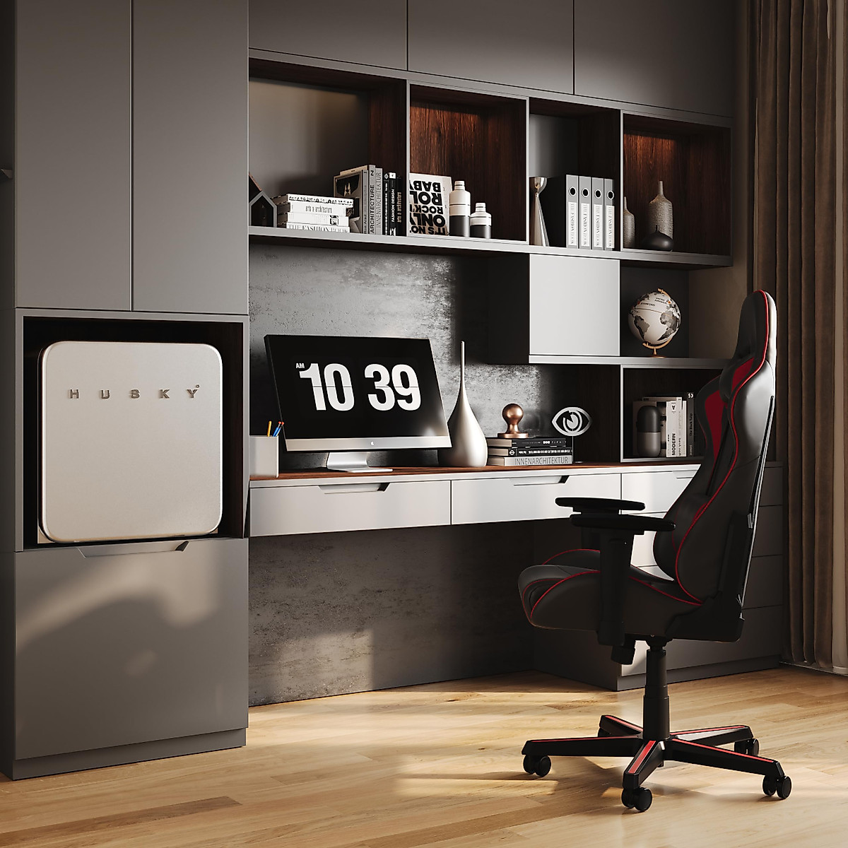 Husky Premium Retro Mini Refrigerator with 1.5 Cu.ft./43L Capacity, Countertop Mini Fridge with Reversible Door, Freestanding Mini RetroFridge for Bedroom, Bar, and Office