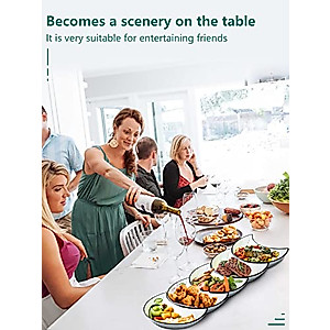 Plates and Bowls Sets,5 PCS Moon Dinner Plates Household/Hotel Porcelain Dish Set,White Ceramic Dinnerware Sets for Salad/Snack/Dessert/Appetizer, Microwave Oven and Dishwasher Safe Scratch Resistant