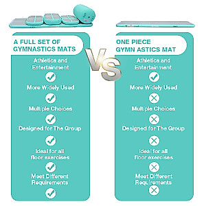 Gymnastics Mat Inflatable Tumbling Mat 4 inches Thickness Air Floor Tumble Air Tumbling Mat Set with Pump for Training Cheerleading Home Use Beach Park and Water Use (Green-5PCS)