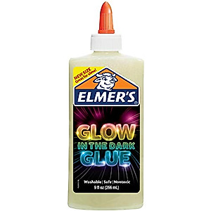 Elmer's Magical Liquid Slime Activator (8.75 fluid ounces) and Elmer's Glow in the Dark Liquid Glue, Great for Making Slime, Washable, Assorted Colors, 5 Ounces Each