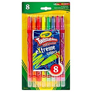 Crayola Twistables Crayons, Neon Colors, 8 Count, assorted extreme, 6-1/2 l x 2/5 w in (52-9738)
