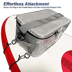 Wandooer Waterproof Sup Cooler Bag for Paddle Board, 15 Can Large Capacity Cooler for Kayak Surf Paddleboard, Leakproof Insulated Cooler Deck Bag-Gray