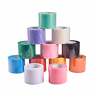 BENECREAT 12 Roll 300 Yards/900FT Rainbow Tulle Fabric Rolls Netting Fabric 2" by 25 Yard Spool for Wedding Party Decoration, DIY Craft