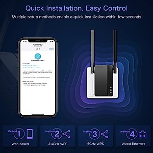 Rockspace WiFi Extenders Signal Booster for Home, AX1800 WiFi 6 Range Extender up to 1500 sq. ft and 35+ Devices, Dual Band and Antennas WiFi Repeater up to 1.8Gbps Speed, AP Mode w/Gigabit Port