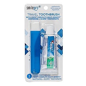 Dental Source Travel Toothbrush and Crest Toothpaste Kit, 3-pack