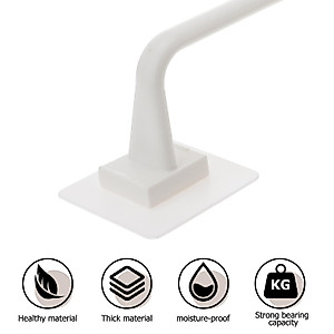 DOITOOL White Towel Rack Bathroom Hand Towel Holder No Drill Single Towel Rod Hand Towel Holder Adhesive Bathroom Towel Hanger for Hotel Home, 34cm