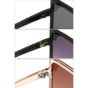 GRFISIA Square Oversized Sunglasses for Women Men Flat Top Fashion Shades