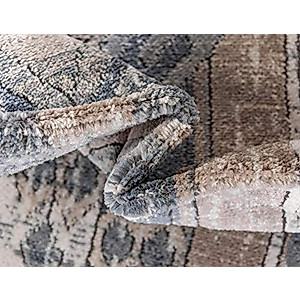 Rugs.com Oregon Collection Rug – 7 Ft Round Navy Blue Low-Pile Rug Perfect for Kitchens, Dining Rooms