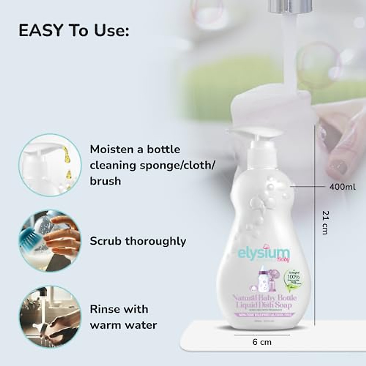 Premium Baby Dish Soap And Baby Bottle Cleaner Baby Bottle Soap Non - Toxic Ingredients Ecological Liquid Formula for Effective & Easy Cleaning Baby Travel Essentials 13.5 Fl Oz Pack Of 2