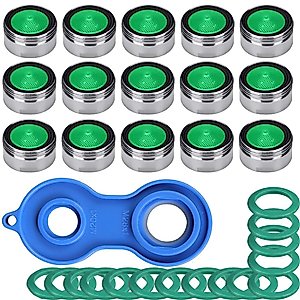 Gebildet 15pcs Water Tap Aerators Faucet Aerators Water Saving Faucet Replacement Part M24 and 1 Faucet Aerator Wrench