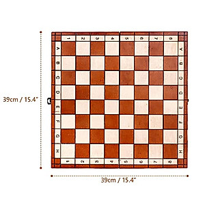 Syrace Magnetic Chess & Checkers Set Board Games, Kids and Adults Wooden Foldable Hand Carved Portable Travel Chess Board Game Sets with Game Pieces & Storage Slots 15.74"