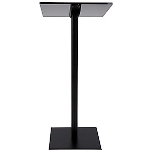 Displays2go CLRLECBNDB Floor Standing Speaking Podium, Slanted Top, Quick Assembly, Black