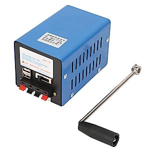 Hand Crank Generator, 20W 3V-15V High Power Hand Crank Charger Portable USB Generator for Emergency Survival Experiments Power Supply Camping Field Works