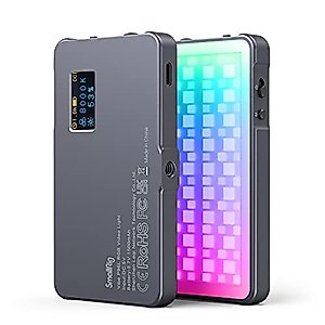simorr P96L RGB Video Light, Palm-Sized All-Metal Portable LED Camera Light Full Color Fill Light CRI 96+ Rechargeable DSLR Lighting with Aluminum Alloy for Photography, YouTube, TikTok, Ins-3489