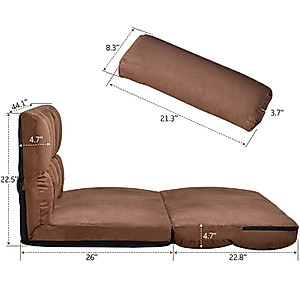 LZ LEISURE ZONE Lazy Sofa Bed Adjustable Floor Sofa, Foldable Gaming Sofa Mattress Futon Couch Bed with 2 Pillows