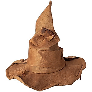 Halloween Adult Scarecrow Costume Hat Tattered Witch Hat Brown Wizard Hat for Halloween Party Accessories
