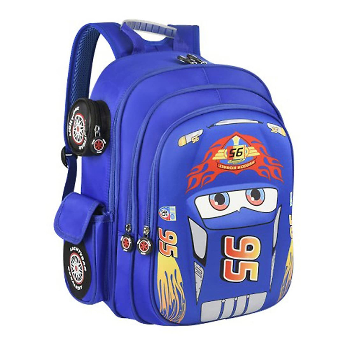 Xicks 3D Kids School Backpack Waterproof Student Schoolbag with Side Pockets and Adjustable Straps Lightweight Kids Bookbags for Boy(Blue)