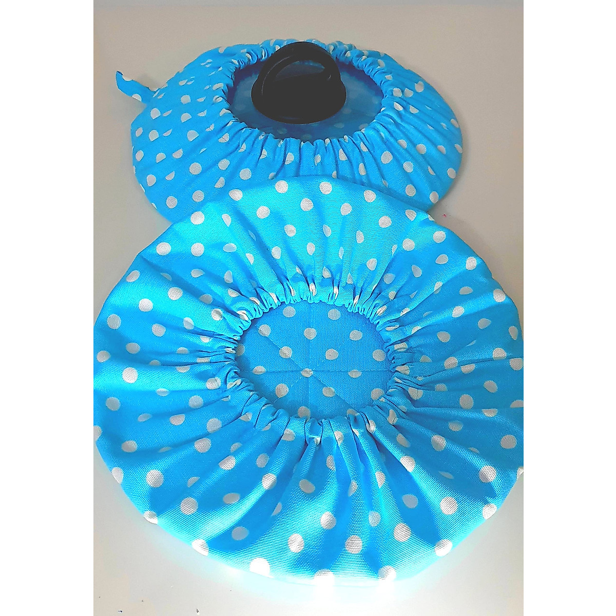 DLK - 2 X Thick Fabric Steam Catcher - Cotton Steaming Cloth Cooking - (8-11) / (20-28) cm Rice Lid Cover, Rice Brewing Cover - Steam Trap Set of 2 - Blue (RCC)