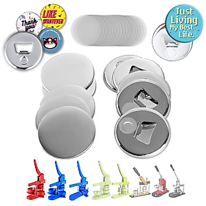Nice2Have 25 Sets of Bottle Opener Button Parts 2.25 inch (58mm) - Button Maker Supplies for Button Maker Machine