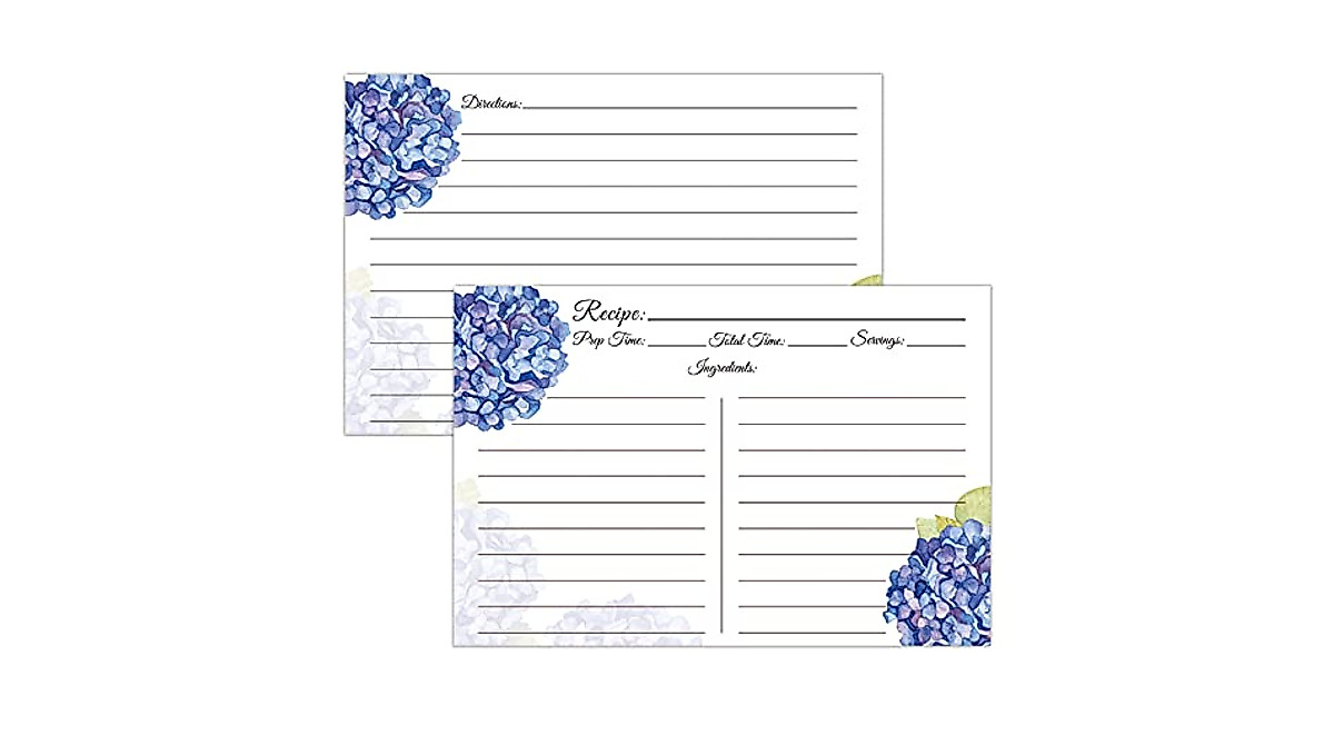 Premium Double-Sided 4x6 Recipe Cards - 60 PCS