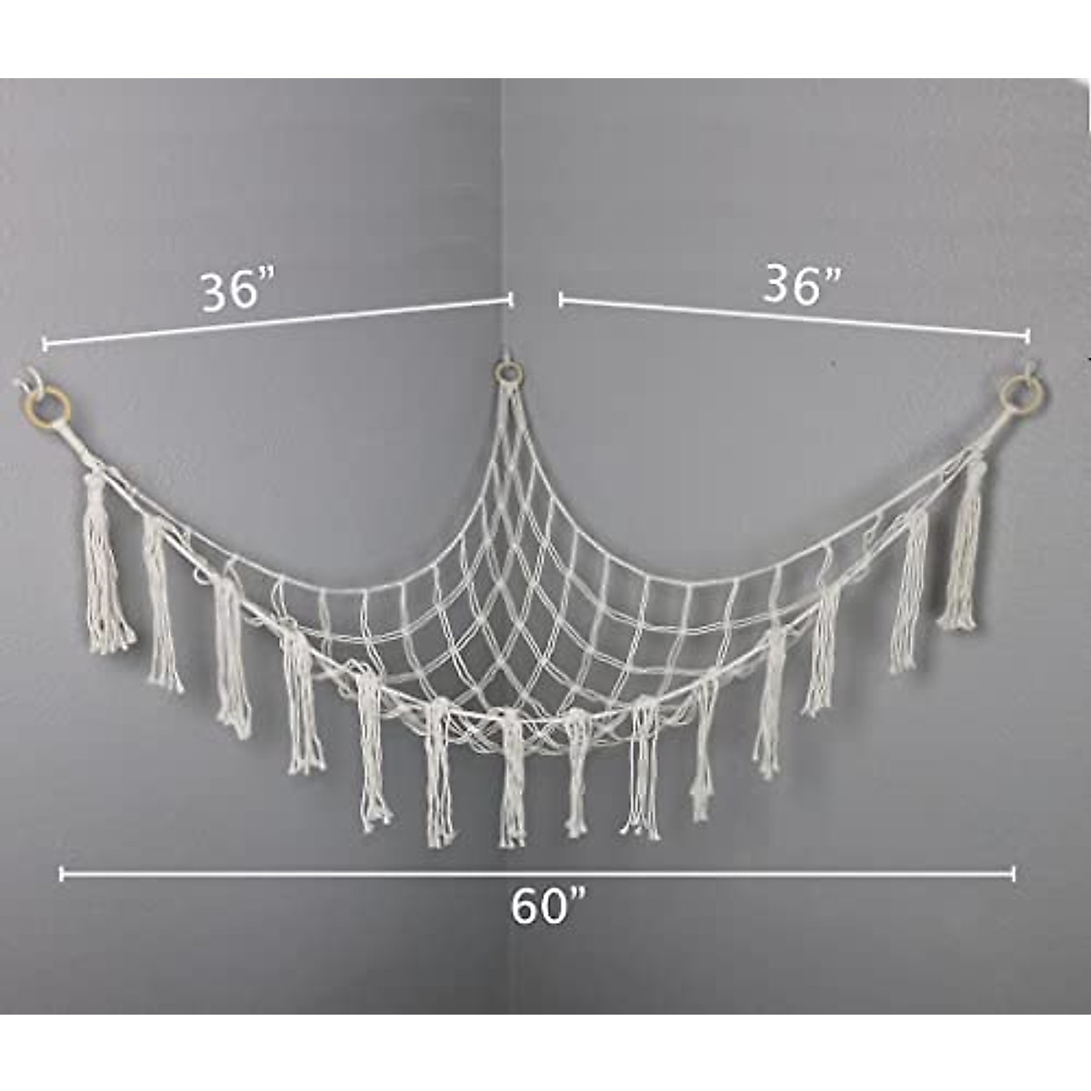 Lovely Baby Genius Stuffed Animal Net, Toy Hammock with 3 Strong Metal Hook - Macrame Stuffed Animal Hammock for Kids Room, Squishmallow Net