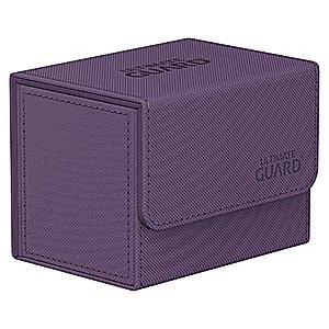 Ultimate Guard Sidewinder 80+, Deck Box for 80 Double-Sleeved TCG Cards, Purple, Magnetic Closure & Microfiber Inner Lining for Secure Storage
